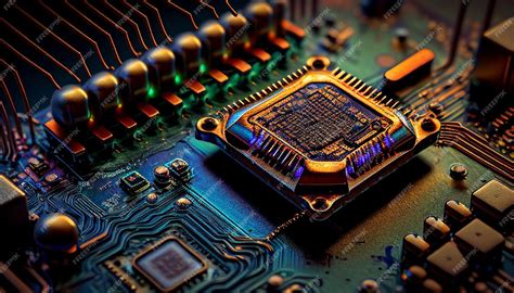 Premium Photo Generative Ai Integrated Circuit Super Macro 4k
