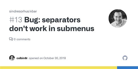 Bug Separators Dont Work In Submenus · Issue 13 · Sindresorhusxbar · Github