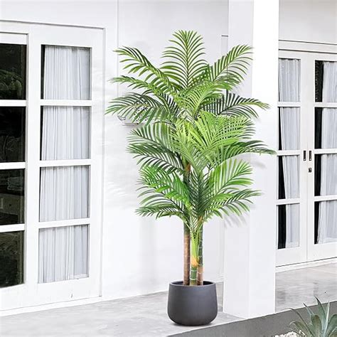 Keeplush 6ft Tall Triple Golden Cane Palm Artificial Tree