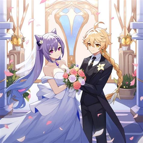 Pernikahan Keqing Aether Anime Couples Anime Funny Ship Art