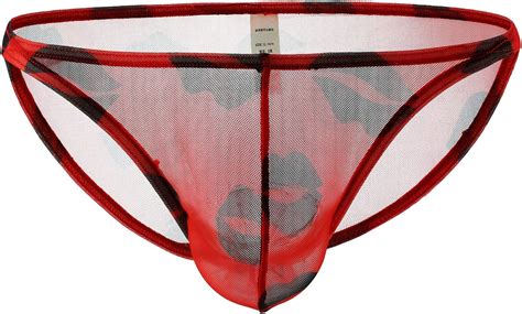 Kaerm Mens Sexy Sheer Mesh Low Rise Micro Panties Bugle Pouch Bikini
