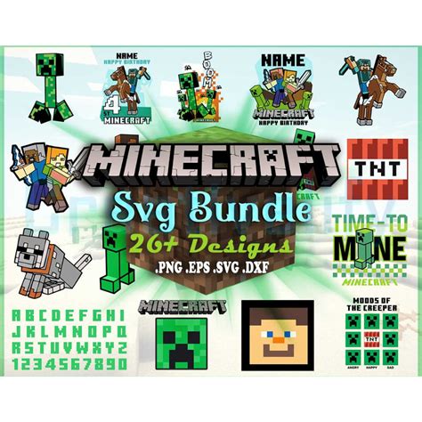 Minecraft Bundle SVG Minecraft Birthday Svg Minecraft Part Inspire