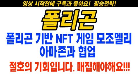 폴리곤 폴리곤코인 폴리곤코인전망 Nft 코인전망 비트코인 이더리움 도지코인 Youtube