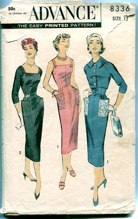 1950s Vintage Advance 8336 Dress Pattern Fitted Sundress And Bolero