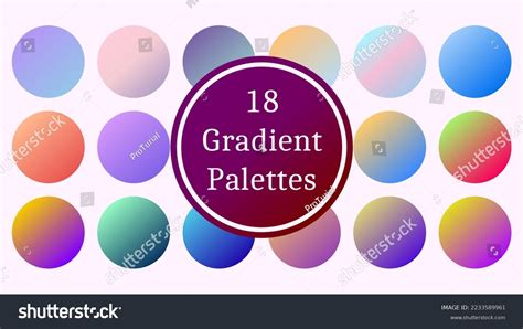 18 선형 그라데이션 팔레트 견본 세트 스톡 벡터로열티 프리 2233589961 Shutterstock