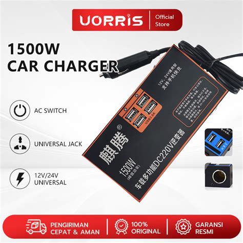 ซ็อกเก็ตอินเวอร์เตอร์ 1500w Dc 12v 24v เป็น 220v 100w 4 6 พอร์ต Usb
