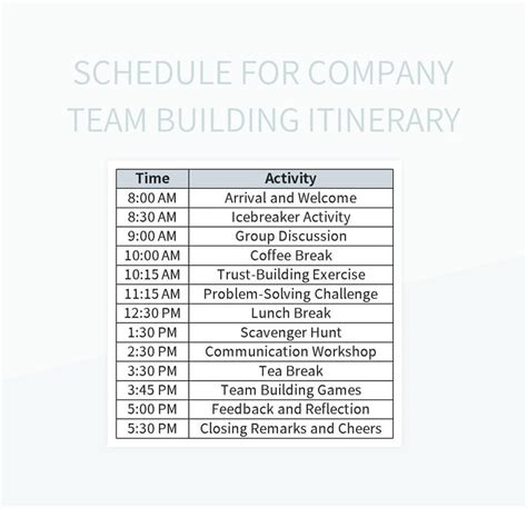 Free Team Building Plan Templates For Google Sheets And Microsoft Excel Slidesdocs