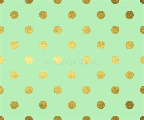 Gold Polka Dots Pattern On Mint Green Background Stock Illustration