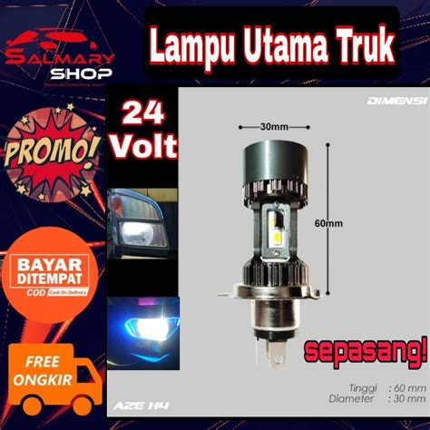 Jual Sepasang Lampu Led Utama Mobil Truk 24v 24 Volt Ayoto A2 H4 Warna Putih Kuning Pnp 45