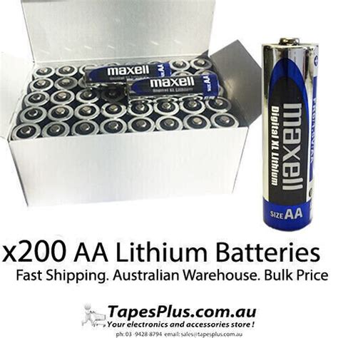 200 X AA Batteries Bulk AA Lithium Batteries Clearance Tapesplus Au