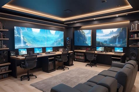 Premium Photo Anime And Manga Haven Gaming Room Interior Mockups With