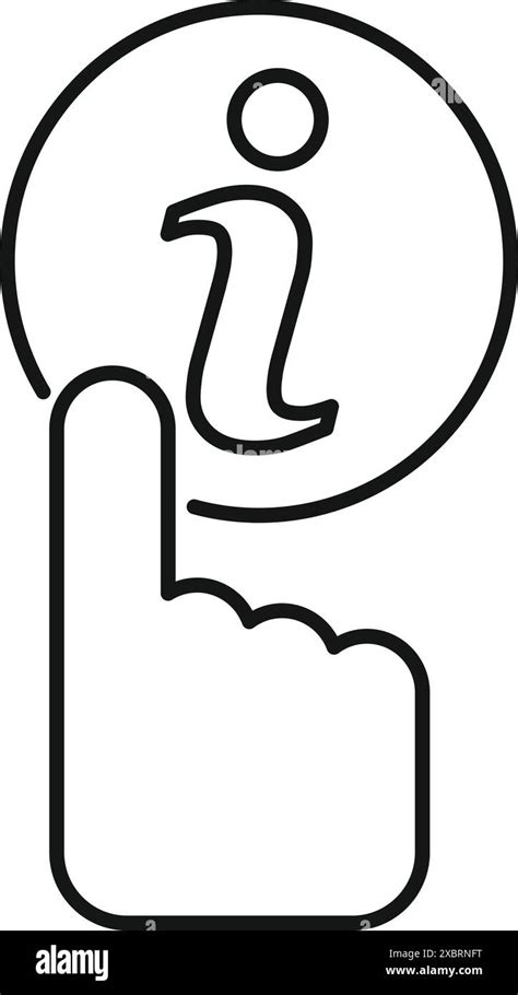 Outline Of A Hand With Index Finger Pointing At An Information Symbol