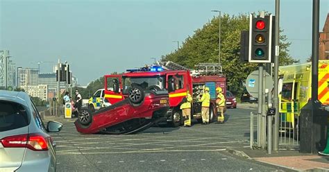 Updates As Car Overturns On Busy Road In Rush Hour Liverpool Echo