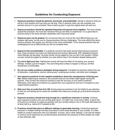 Erp Guidelines My Ocd Therapist Sent Me This Thought It Was Worth