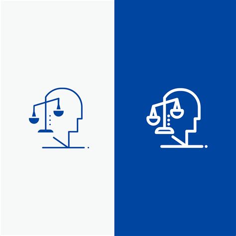 equilibrio integridad humana línea mental y glifo icono sólido bandera azul línea y glifo icono