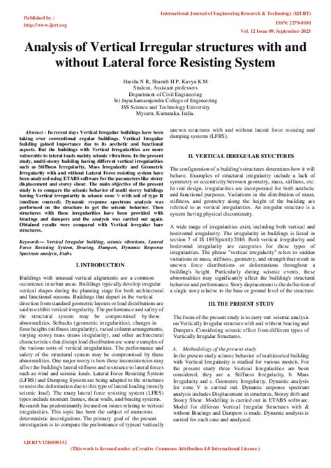 Pdf Analysis Of Vertical Irregular Structures With And Without