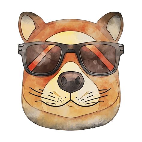 Wombat Avatar Acuarela Vector Ilustración Vector Premium