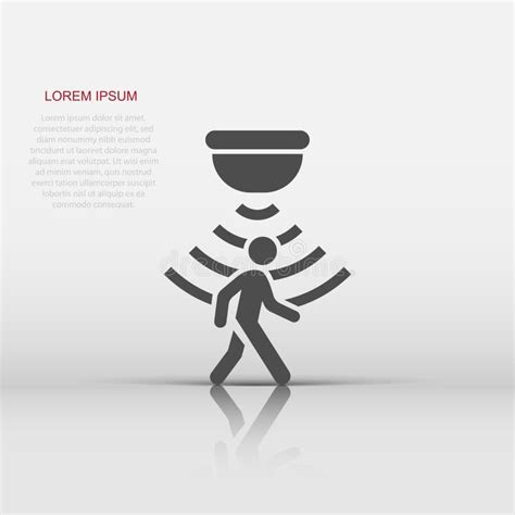 Motion Sensor Icon In Flat Style Sensor Waves With Man Vector Illustration On White Isolated