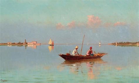《威尼斯，在泻湖》（pietro Galter）高清油画大图下载 Pietro Galter代表作 威尼斯名画赏析 世界名画大全 世界名画档案馆