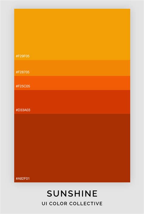 Sunshine Color Palette Ui Color Color Set Colour Tone Color Palette