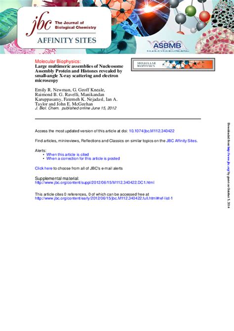Pdf Large Multimeric Assemblies Of Nucleosome Assembly Protein And