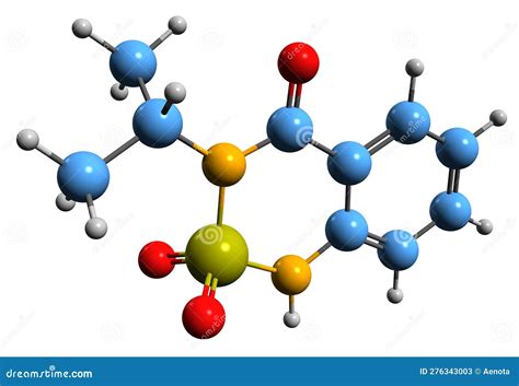 Bentazon Herbicide Molecule Skeletal Formula Stock Image