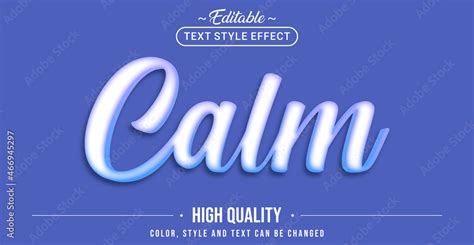 Editable Text Style Effect Calm Text Style Theme Stock Vector