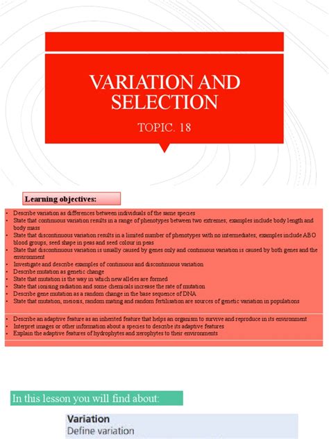 chapter 18 variation and selection pdf science and mathematics