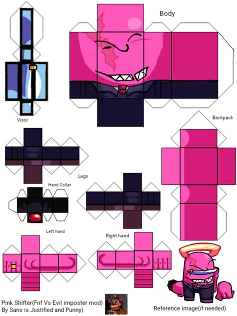 Pink Shifterfnf Vs Evil Impostor Mod Pixel Papercraft