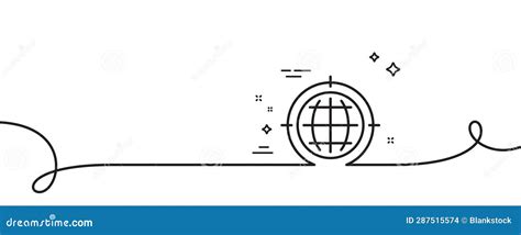 Seo Target Line Icon Search Engine Optimization Sign Internet Symbol Continuous Line With