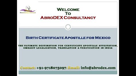 Birth Certificate Apostille For Mexico Youtube