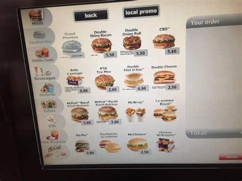 Mcdo Menu Et Tarifs Actualisés France Carte March 2025