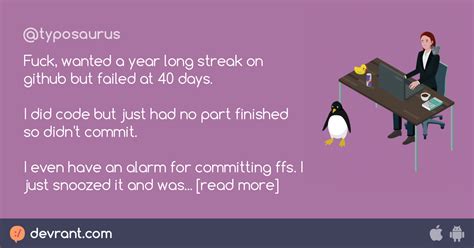 Research Fuck Wanted A Year Long Streak On Github But Failed At 40