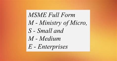 Msme Full Form What Is The Full Form Of Msme