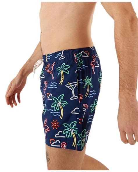Chubbies Neon Lights 5 12 Swim Trunks In Blue For Men Lyst
