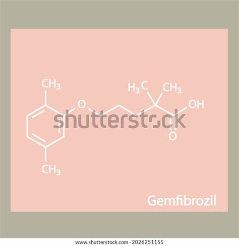 Gemfibrozil Hyperlipidemia Drug Molecule Fibrate Class Stock Vector Royalty Free 2026251155