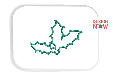 Christmas Plant Applique Design Christmas Embroidery Design Holiday
