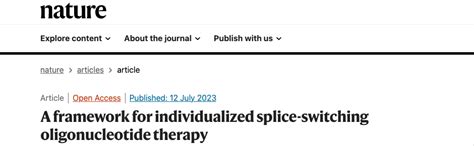 A Framework For Individualized Splice Switching Oligonucleotide Therapy