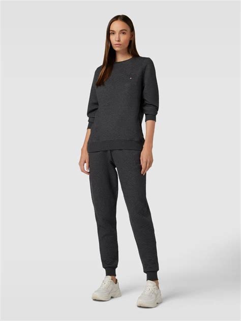 Tommy Hilfiger Stoffen Broek Met Structuurmotief In Donkergrijs Online