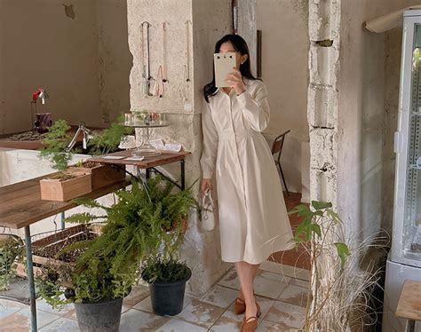 리리앤코 엘루문 핀턱 뒷리본 셔츠 롱 원피스 봄 봄신상 봄원피스 신상 데일리 데이트 빅사이즈 하객룩 격식룩 출근룩 셔츠원피스 롱원피스 슬림핏 모던 세련된 고급스러운 미니멀