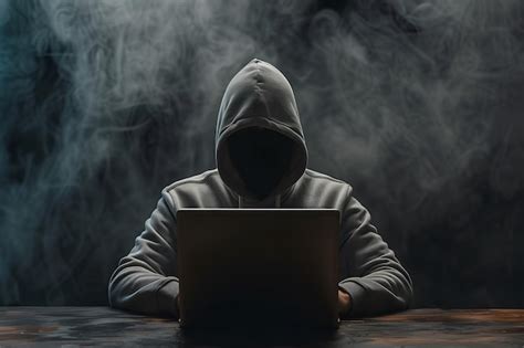 Premium Photo Anonymous Hacker Typing Computer Laptop Cybercrime