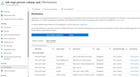 remove user consent from an azure ad enterprise application service