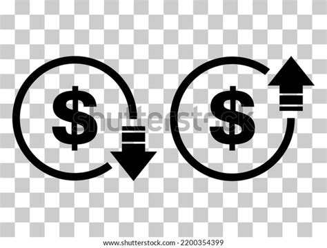 Set Cost Symbol Dollar Increase Decrease Stock Vector Royalty Free