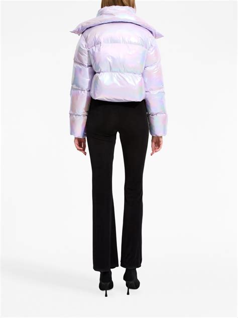 Unreal Fur Fractals Holographic Effect Padded Jacket Purple Farfetch