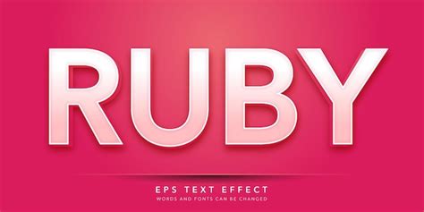 Premium Vector Ruby Editable Text Effect