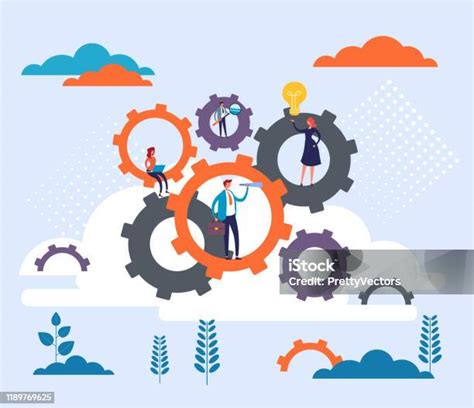 團隊合作業務人員輪式概念向量平面卡通平面設計插圖向量圖形及更多一起圖片 一起 互聯網 人 Istock