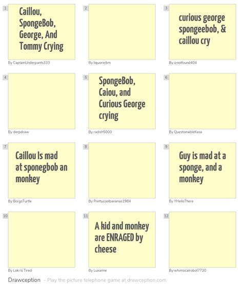 Caillou Spongebob George And Tommy Crying Drawception
