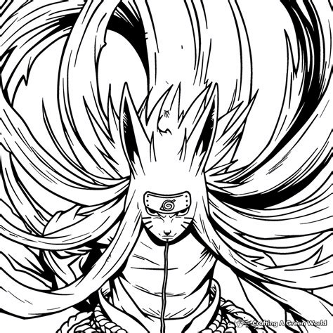 Nine Tailed Fox Naruto Coloring Pages Free And Printable