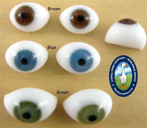 Oval Glass Doll Eyes Pinched Back