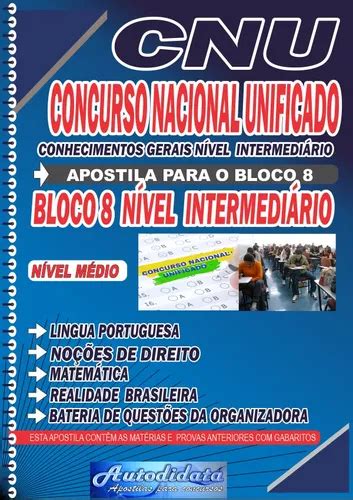 Apostila Impressa Cnu 2024 Concurso Nacional Unificado Bloco 8 Nível